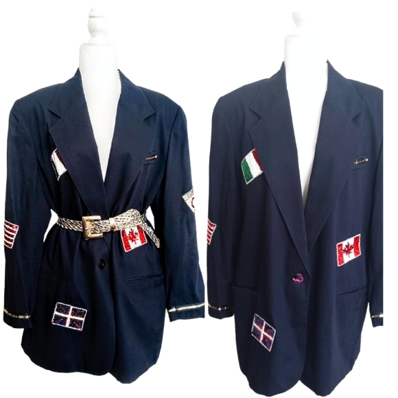 Ashley Brooke | Jackets & Coats | Ashley Brooke Intl Flag Sequin Emblem ...